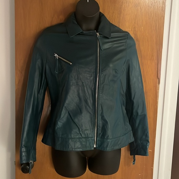 Jackets & Coats | Teal Leather Jacket | Poshmark